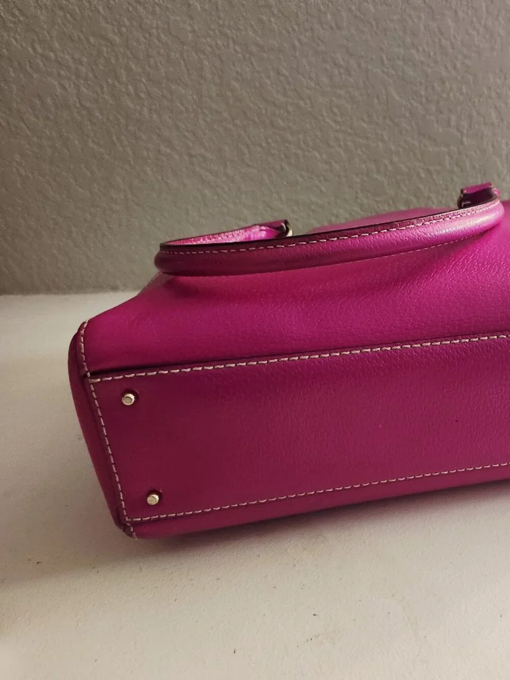 Coach | Bags | Euc Kate Spade Ny Fushia Leather Satchel Handbag Purse ...